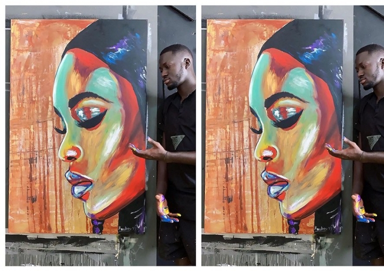 This incredible Senegalese artist can paint with just about anything he ...