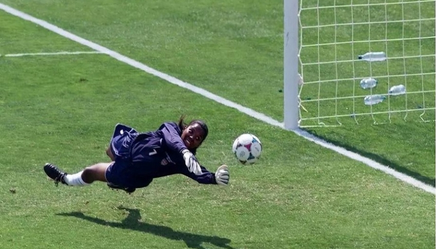 Trinity, the daughter of NBA star Dennis Rodman, scored a goal for her ...