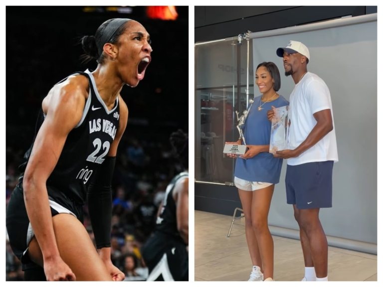 A’ja Wilson celebrates with boyfriend Bam Adebayo as she makes history ...